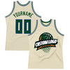 Custom Cream Basketball Jersey Green-Royal Authentic Throwback - FansIdea