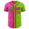 Custom Neon Green Baseball Jersey Pink-Black Authentic Gradient Fashion ...