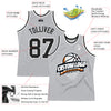 Custom Gray Basketball Jersey Black-White Authentic Throwback - FansIdea