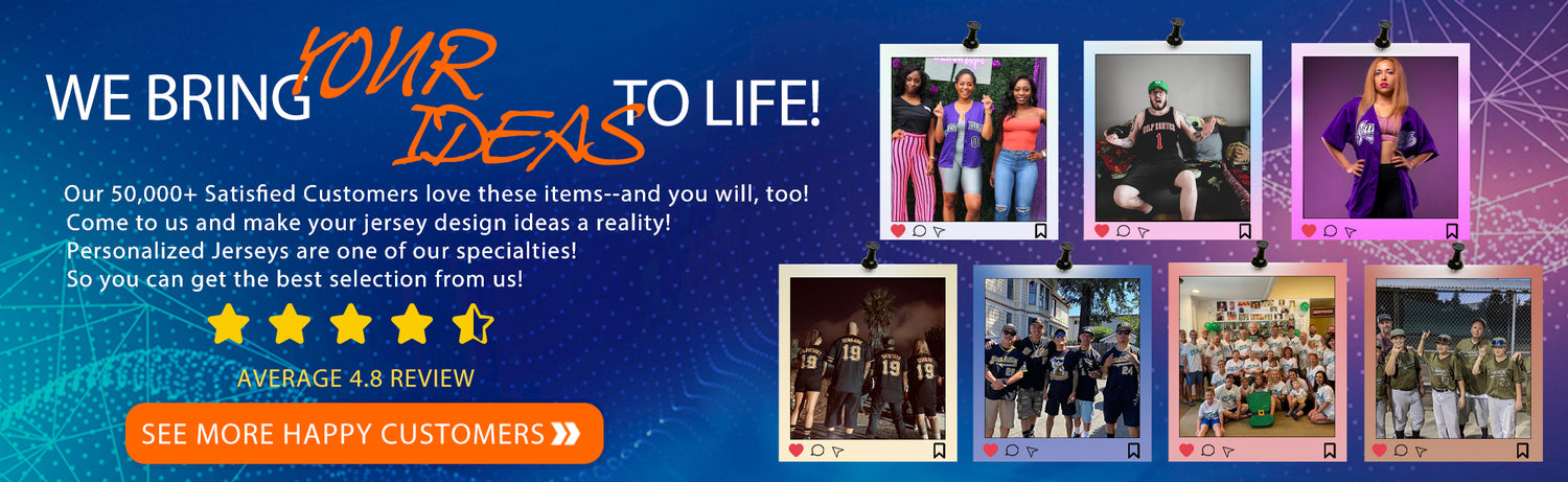 Custom Jerseys Baseball, Basketball, Football & Hockey at Fansidea