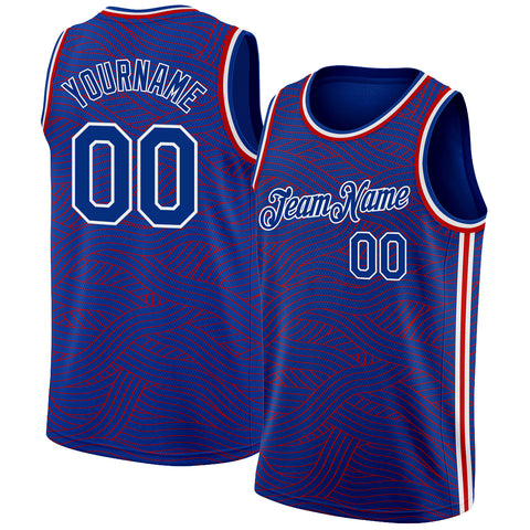 Custom City Edition Basketball Jersey Royal Red-White Authentic - FansIdea