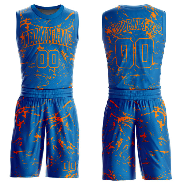 Custom Suit Basketball Suit Jersey Navy Light Blue Round Neck ...