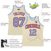 Custom Cream Basketball Jersey Light Blue-Red Authentic Throwback ...
