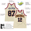 Custom Cream Basketball Jersey Navy Yellow-Maroon Authentic Throwback ...