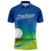 Custom 3D Pattern Golf Polo Shirt Royal White Design Golf Ball ...