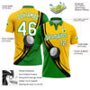 Custom 3D Pattern Golf Polo Shirt Yellow White-Grass Green Design Golf ...