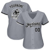 Custom Gray Baseball Jersey Black-White Authentic - FansIdea