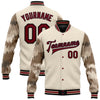 Custom 3D Pattern Varsity Letterman Jacket City Cream Crimson-Black ...