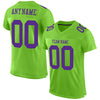 Custom Neon Green Football Jersey Purple Mesh Authentic - FansIdea