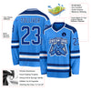 Custom Powder Blue Hockey Jersey Royal-White - FansIdea