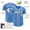 Custom Powder Blue Baseball Jersey Cream Authentic - FansIdea