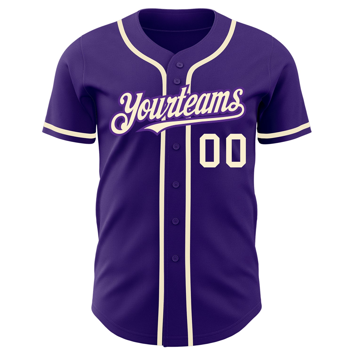 Custom Purple Baseball Jersey Cream Authentic - FansIdea