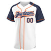 Custom Raglan Sleeves Baseball Jersey White Navy-Orange Authentic ...