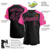 Custom Raglan Sleeves Baseball Jersey Black Pink Authentic - FansIdea