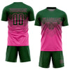 Custom Pink Soccer Uniform Jersey Green Sublimation - FansIdea