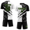 Custom Graffiti Pattern Soccer Uniform Jersey Black-Neon Green Scratch ...
