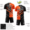 Custom Graffiti Pattern Soccer Uniform Jersey Black-Orange Scratch ...