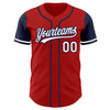 Custom Two Tone Baseball Jersey Red White-Navy Authentic - FansIdea